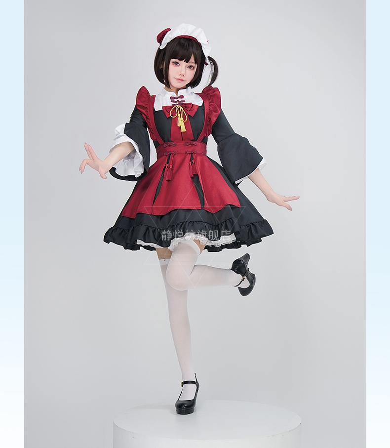 新中式国风喜庆红色Lolita女仆装cosplay洋装萝莉软妹cos演出服装-阿里巴巴