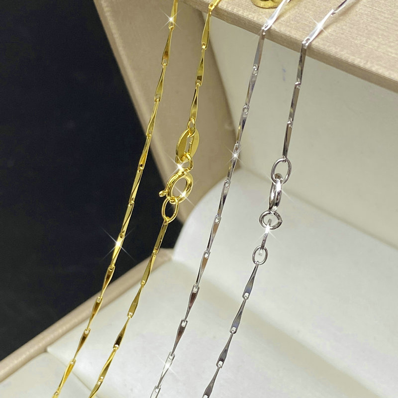 s925纯银项链瓜子链爆闪百搭锁骨链通体银女款配链精致银链子简约-Taobao