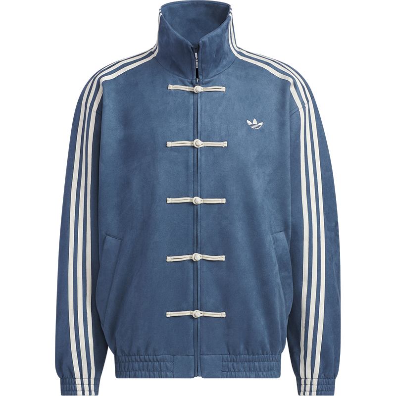 阿迪达斯三叶草外套男女通用新中式麂皮款式 透气运动休闲外套