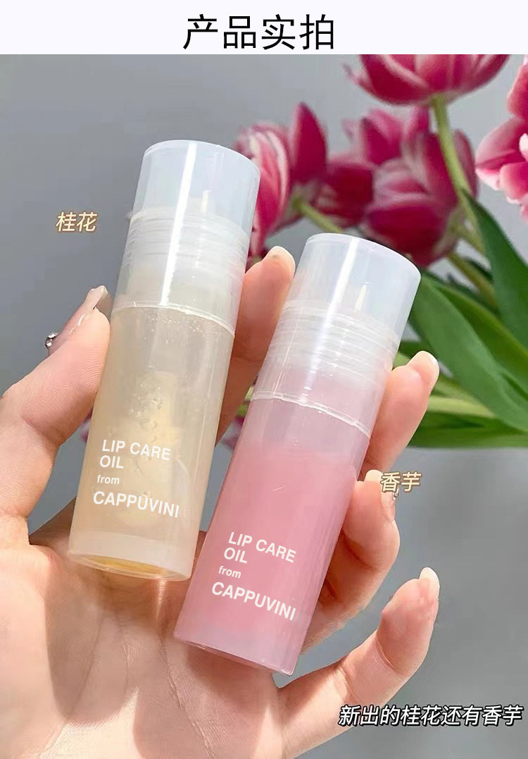 Reduce lip lines, lip gloss, nighttime lip care, Cappuvini transparent tube, lip care oil ...