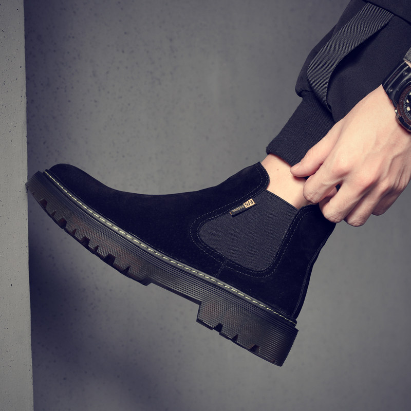 Купить Челси сапоги 2020秋季新款马丁靴男中帮工装靴切尔西高帮皮鞋潮男靴子短靴皮靴 в интернет ...