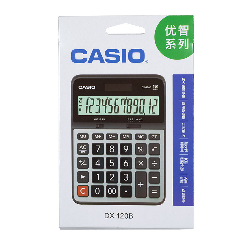 [USD 15.42] Casio MX-DX-GX-120B calculator Metal panel Dual Power ...