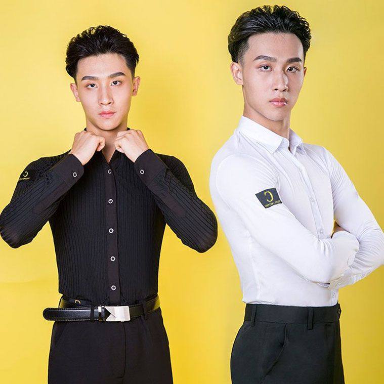 Men's latin dance shirt da799: exude gentlemanly charm on the dance ...