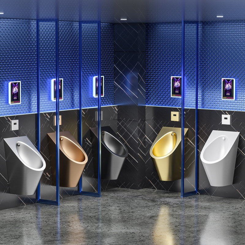 Luxury black stainless steel urinal, wall-mounted automatic urinal for ...