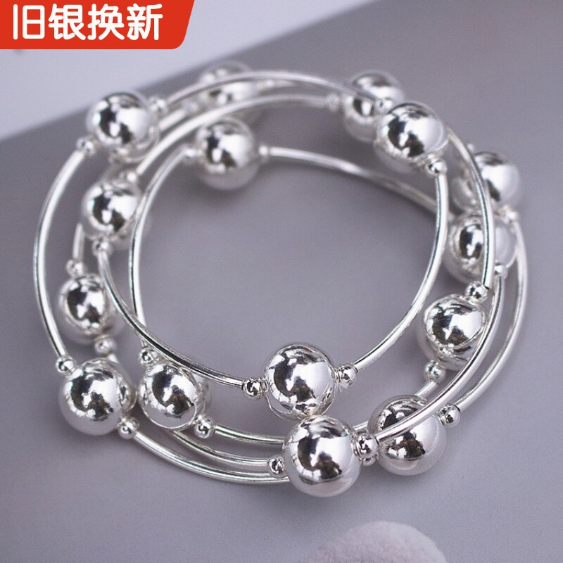 10mm large beads sterling silver s925 multi-layer round beads elbow ...