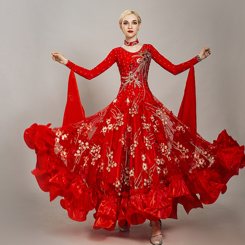 Black blue ballroom dance dresses for women girls Diamond inlaid modern ...