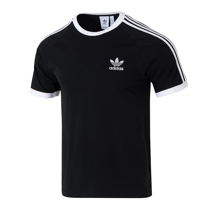 adidas阿迪达斯短袖T恤男25春新款跑步运动服三叶草三条纹KB2459