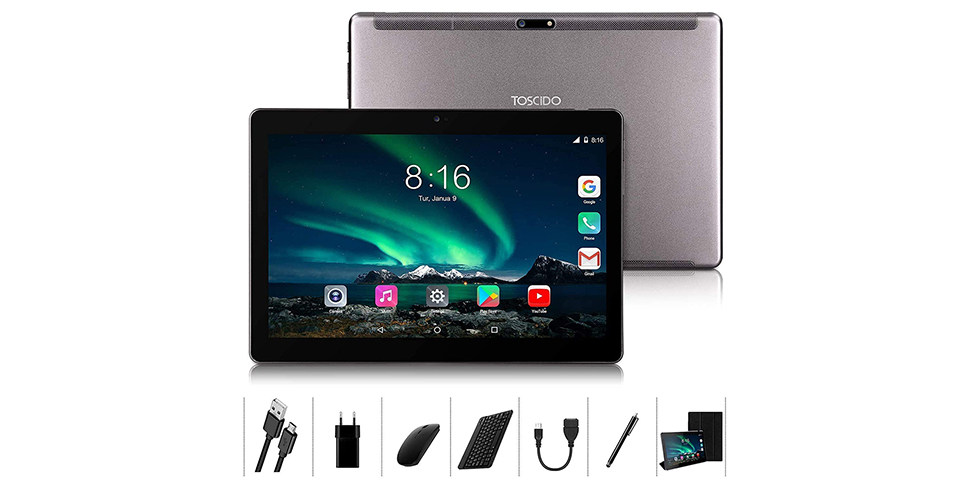 TOSCIDO T22 Tablet, 10,1", nyolcmagos, 4 GB RAM, 64 GB ROM, Android 10. ...