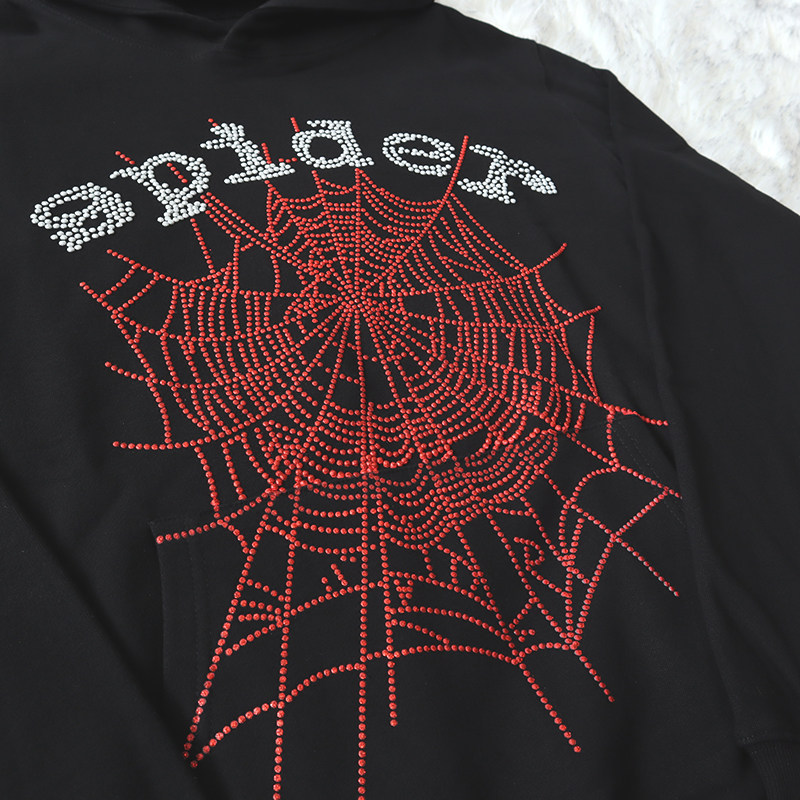 Spider Worldwide Sp5der Worldwide Clothing Spider Red Web Hoodie Black