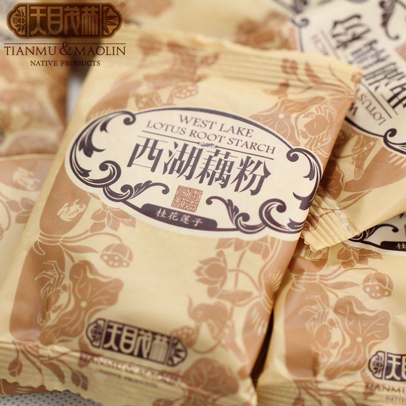 Купить Lotus корня крахмала 【天目茂林】杭州特产 速溶西湖藕粉 450g桂花莲子藕粉 Tian Mu Mao ...