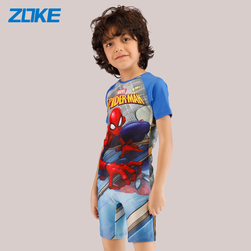 zoke Chau children's swimwear boys Siamese Marvel cartoons big kids ...