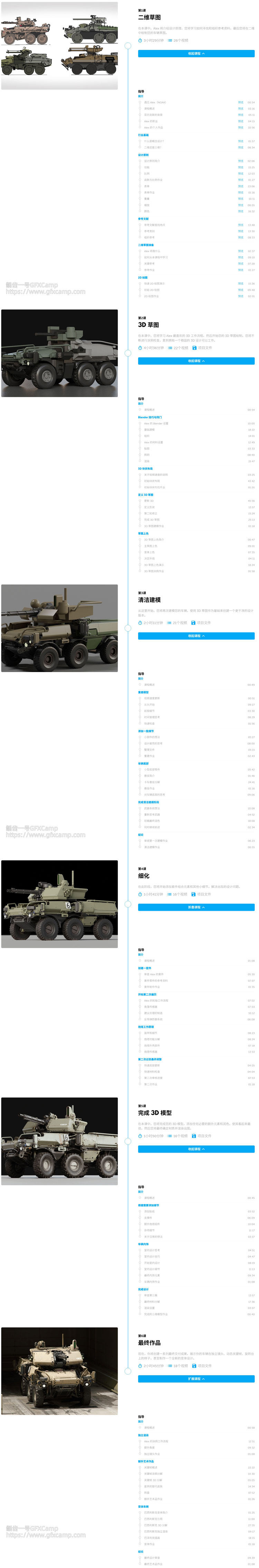 Blender+PS装甲炮车设计建模贴图渲染教程 中文/英文字幕 | 龋齿一号GFXCamp