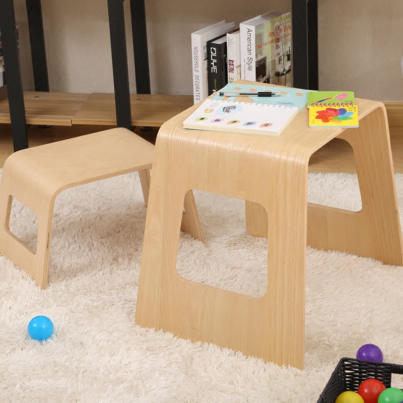 [USD 29.86] Curved Wood U-shaped Benjamin Stool Children's Learning ...