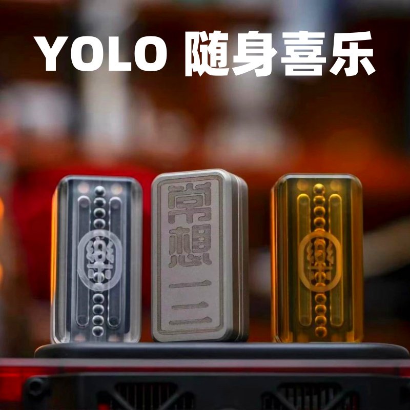 Jedc portable joy mechanical push card pendant yolo studio metal ...