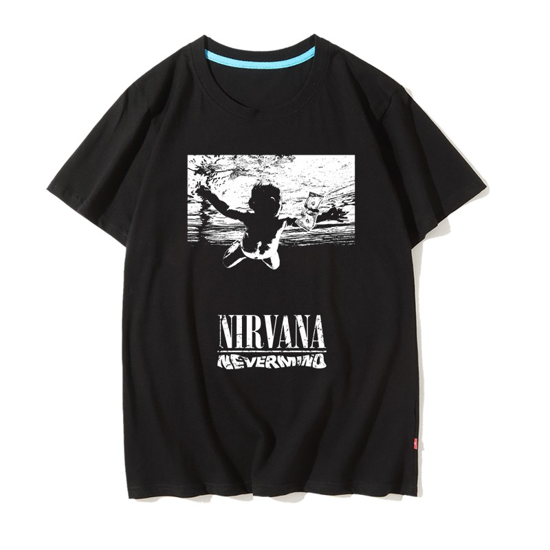 Купить Футболка мужская 音乐摇滚周边涅槃nirvana nevermind 乐队印花衣服青少年短袖纯棉 в ...
