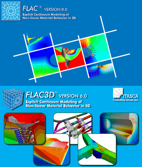 Itasca FLAC 8.1(Flac2D)/ FLAC3D 6.0/PFC 6.0/3DEC 5.2