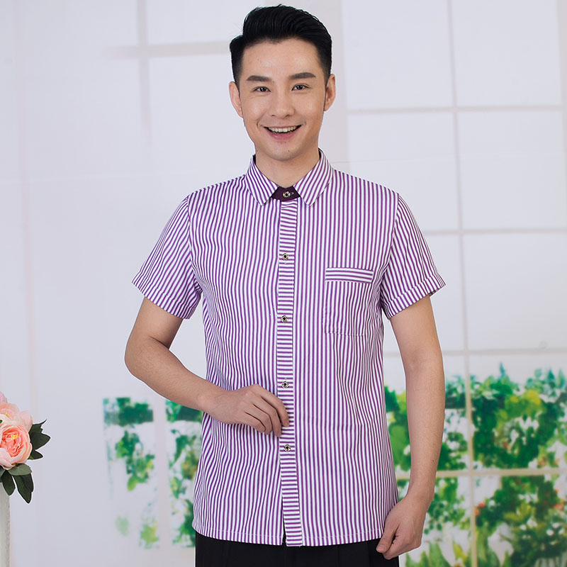 Fast food restaurant burger shop waiter work clothes shirt short sleeve ...