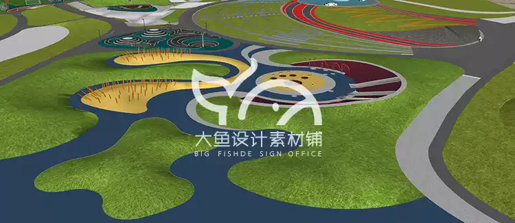 LU126滨水生态体育运动公园lumion10/11效果图参数模板场景SU模型-Taobao Malaysia