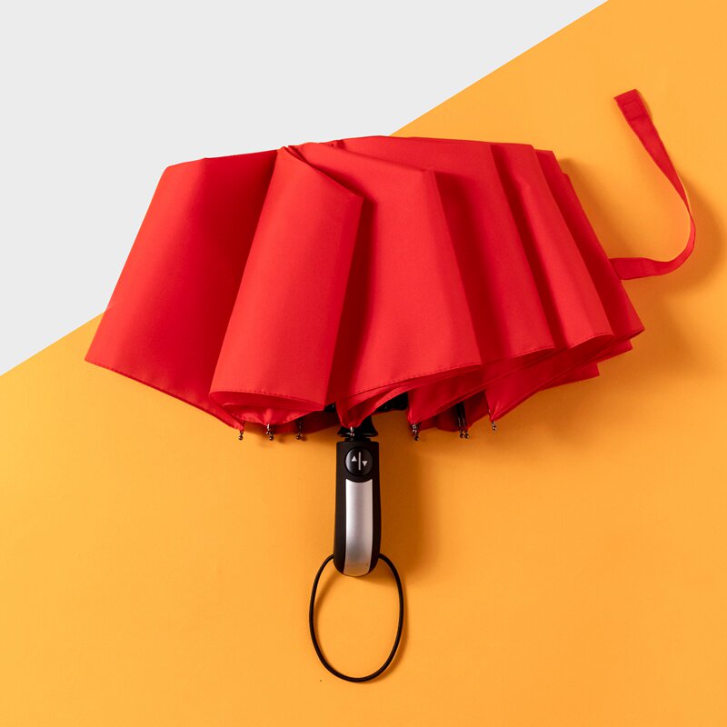 Red umbrella wedding bride's exit large double folding wedding escort ...