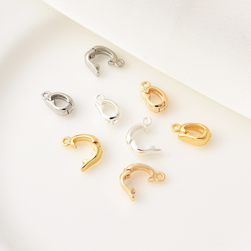 14K包金高保D字万能扣手工diy珍珠手链项链吊坠白金色银色连接扣-Taobao Vietnam