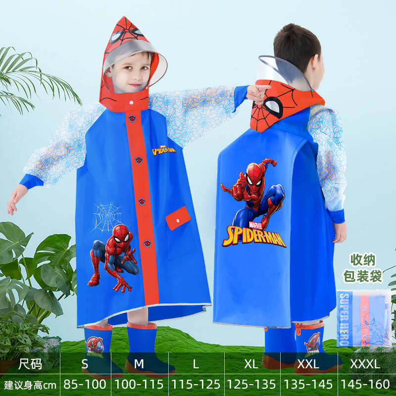 🎈 A super hero raincoat for children, disney spider-man poncho 🎈