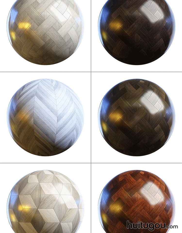 CGAxis拼花木地板高清无缝PBR材质贴图纹理UE Unity Blender预设 - CGAxis PBR贴图 - 绘图狗-设计灵感素材集散地