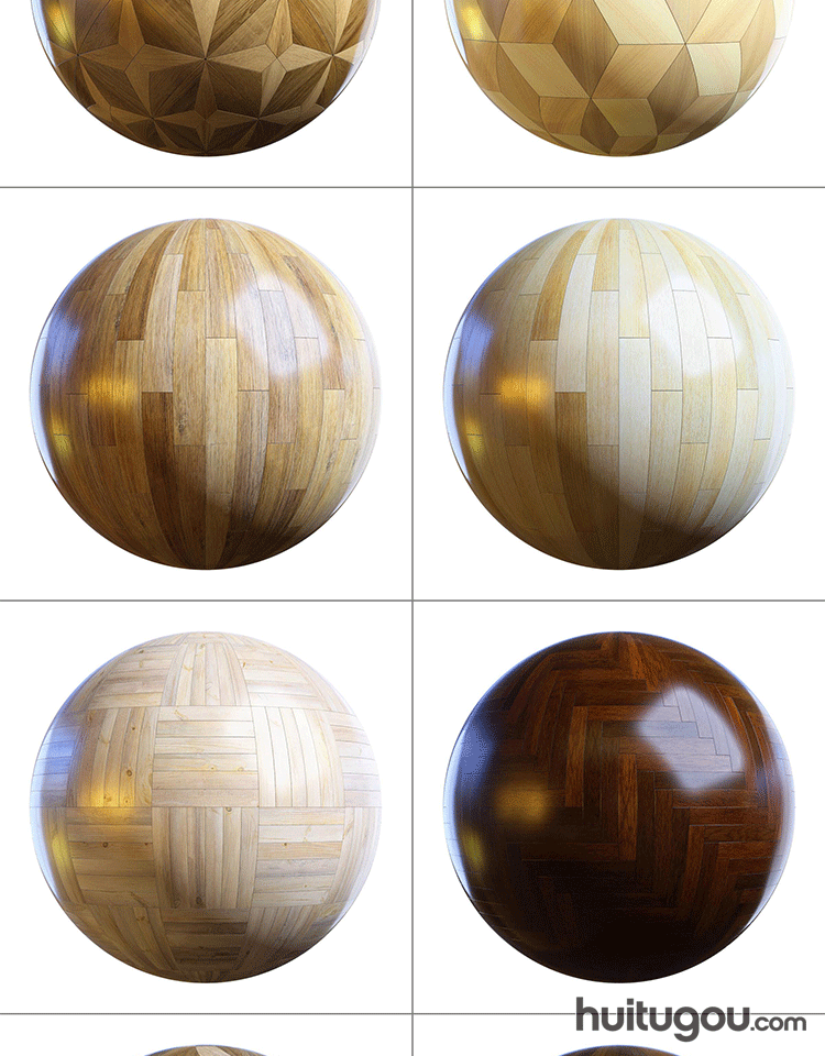 CGAxis拼花木地板高清无缝PBR材质贴图纹理UE Unity Blender预设 - CGAxis PBR贴图 - 绘图狗-设计灵感素材集散地