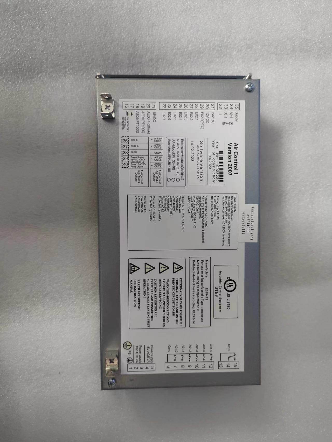 SAUER/ALUP船用空压机控制面板Air control 1控制面板