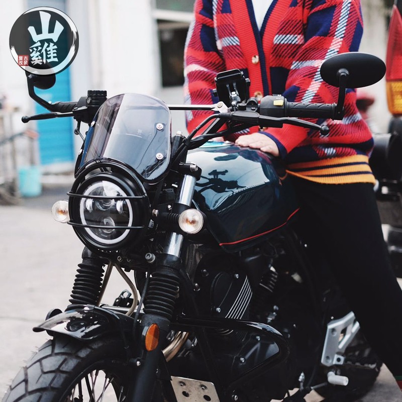 Longjia V coffee 250 retro small windshield retro motorcycle modified ...