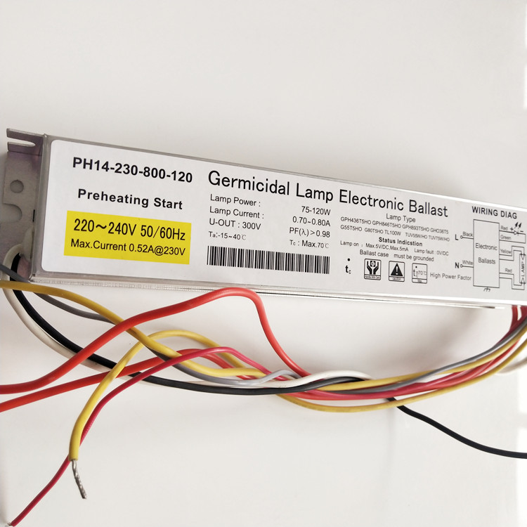75-120W电子镇流器PH14-230-800-120单端四针水处理灯管专用