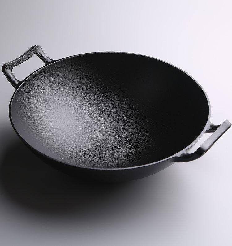 Traditional vintage vintage cast iron wok Hot pig iron uncoated no fume ...