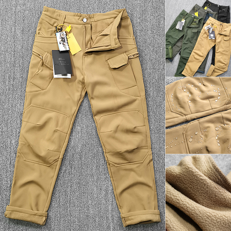 战术软壳 IX7执行官4D裁剪防水加绒保暖秋冬男士冲锋休闲裤厚长裤