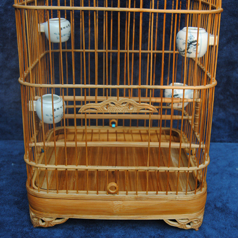 [USD 76.12] Bird Cage Bamboo Bird Cage Old Bamboo Four Corner Cage Old ...
