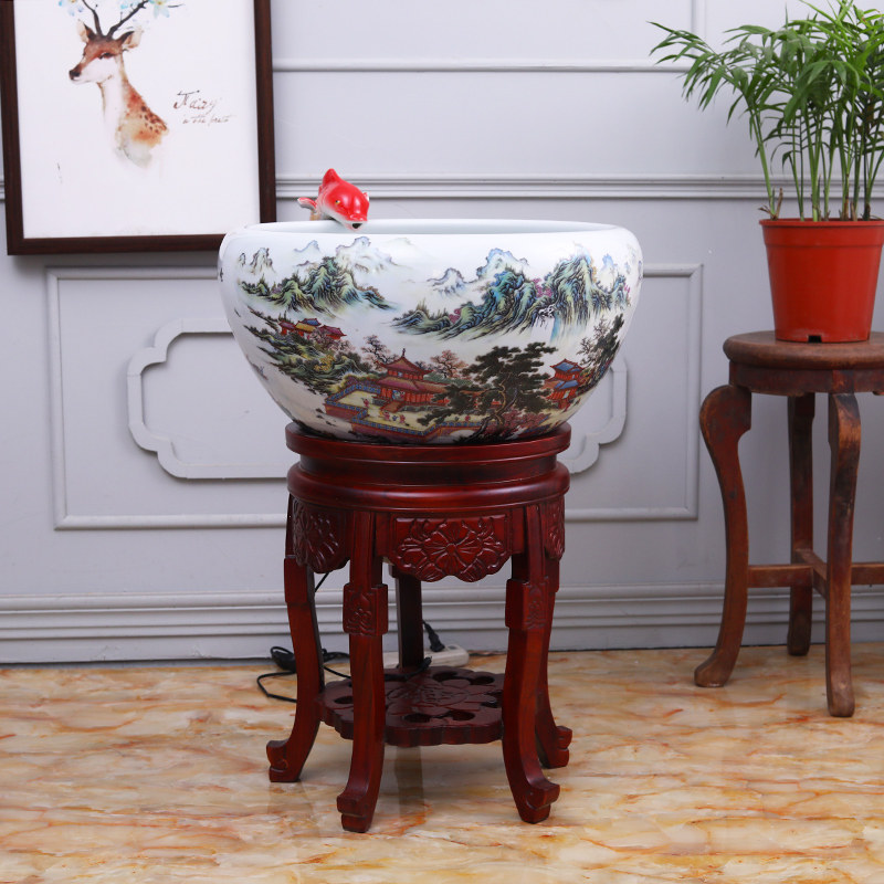 [USD 179.54] Jingdezhen Chinese ceramic large fish tank circulates ...