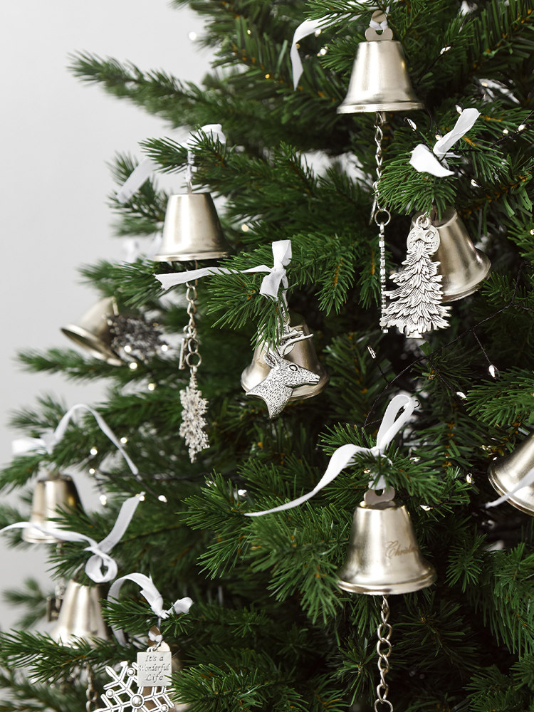 Noki Christmas Iron Retro Bell Pendant Christmas Snowflake Deer Head ...