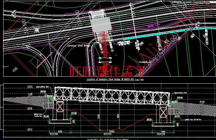 Temporary steel bridge design and construction cad drawing of road ...