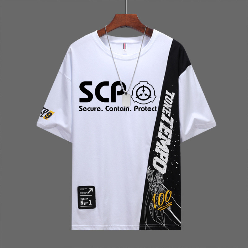 SCP纯棉T恤基金会二次元动漫周边机动特遣队情侣夏季男女短袖衣服-阿里巴巴