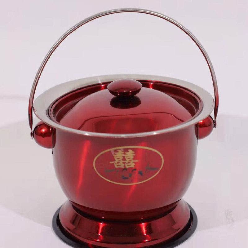 [USD 12.77] Large-scale enamel spit bowl high-foot old spiton stainless ...