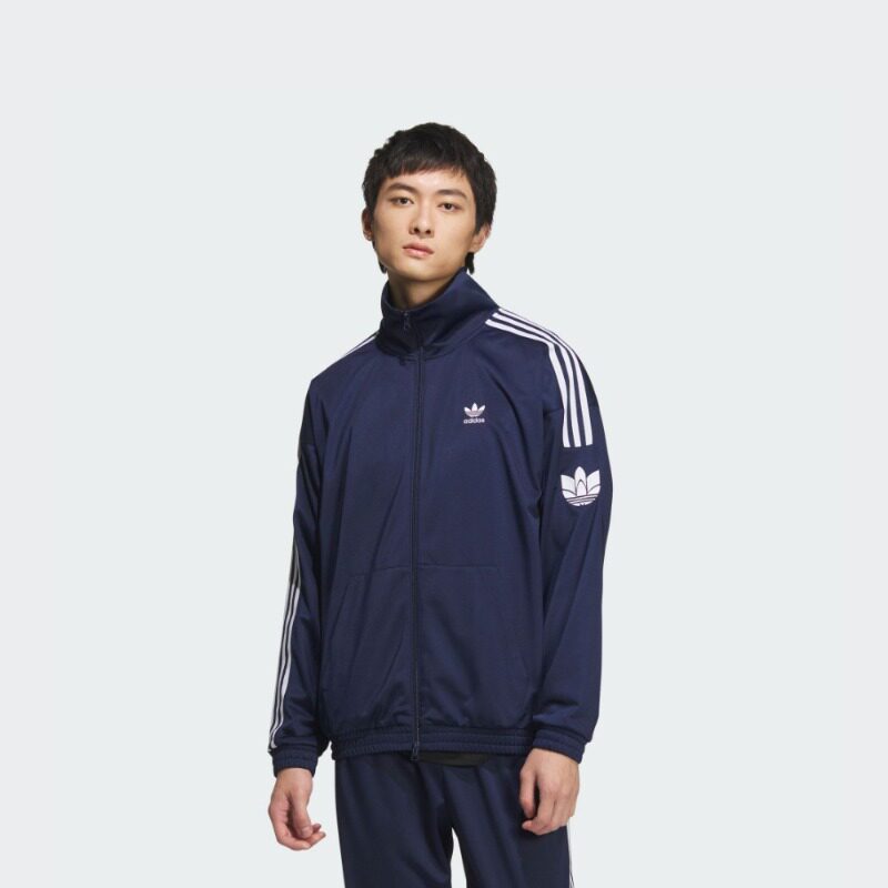 阿迪达斯三叶草立领夹克男女通用运动外套JL8396黑色