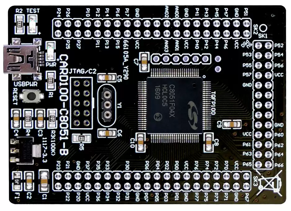 C8051F單晶片學習開發板openMCU Basic帶C8051F120核心板