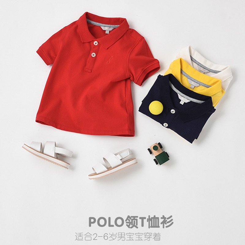拉系列剪标夏季中小童短袖针织POLO衫基础绣标T恤MB00012/M-69-Taobao