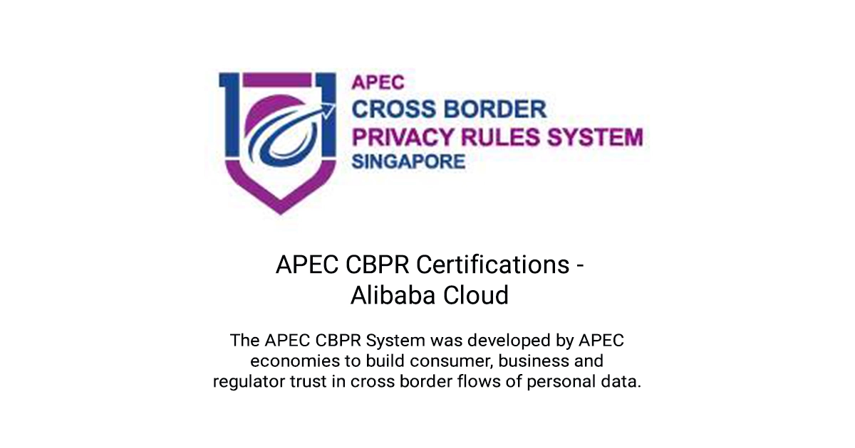 Global CBPR Certifications - Alibaba Cloud