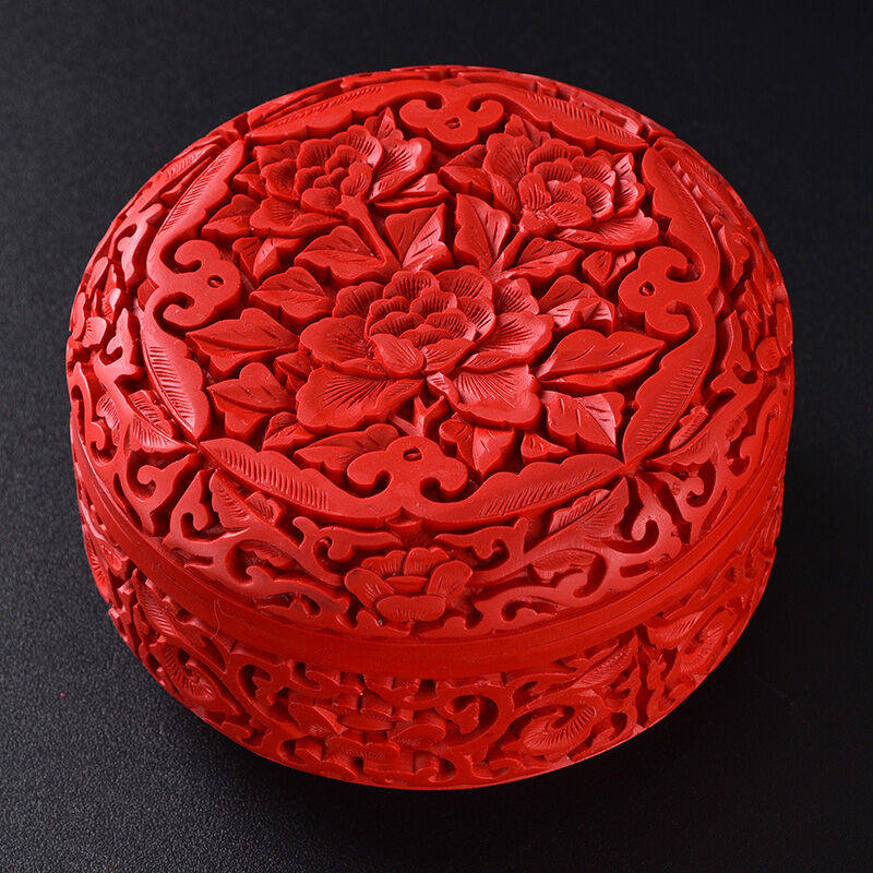 Yangzhou lacquerware blemish red carved lacquer cinnabar jewelry ...