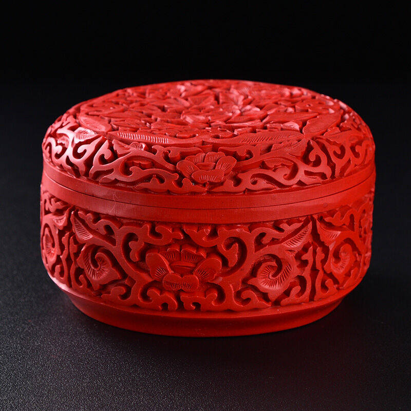 Yangzhou lacquerware blemish red carved lacquer cinnabar jewelry ...