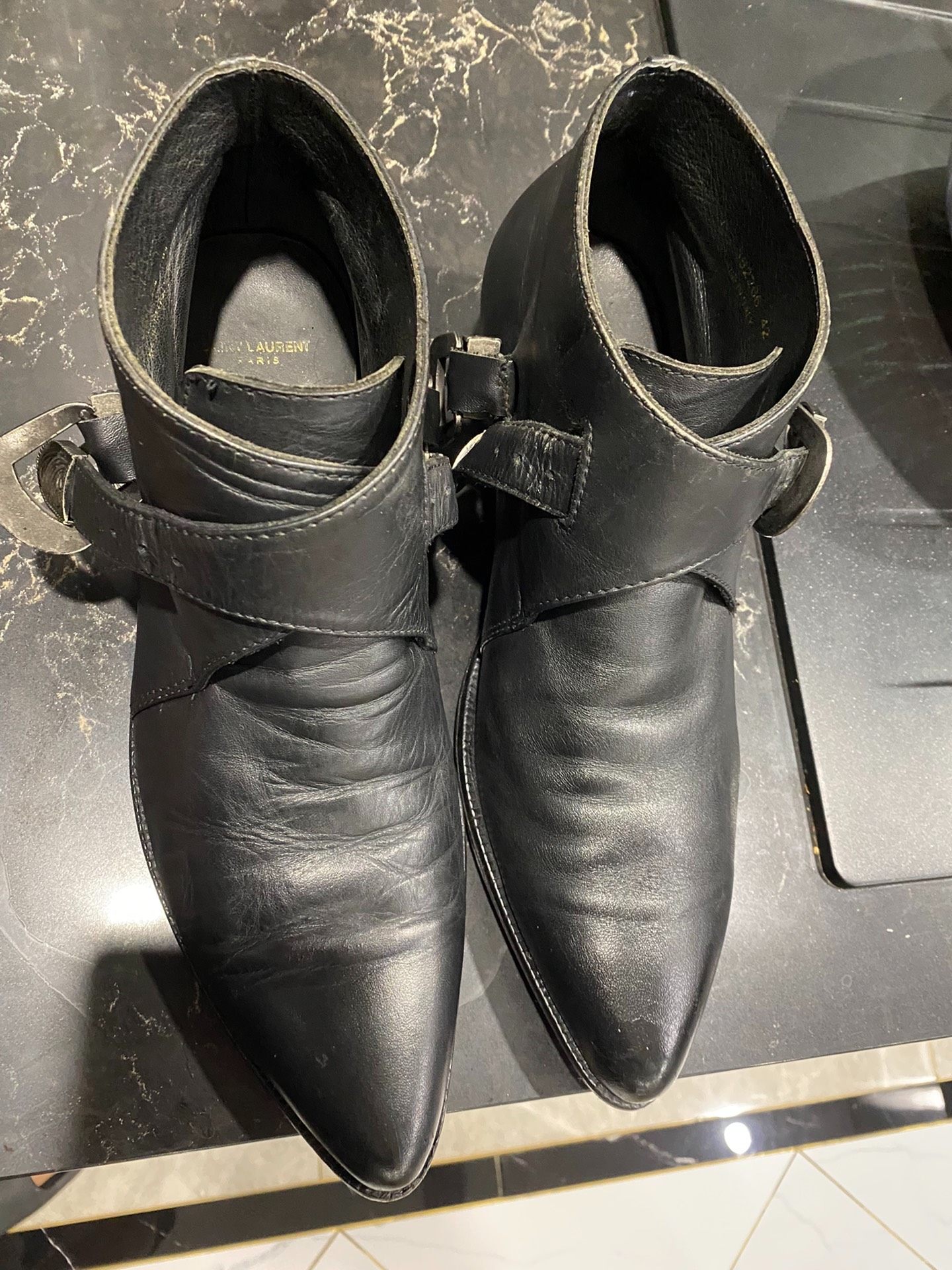 slp saint laurent Wyatt靴子雕花男鞋切-Taobao