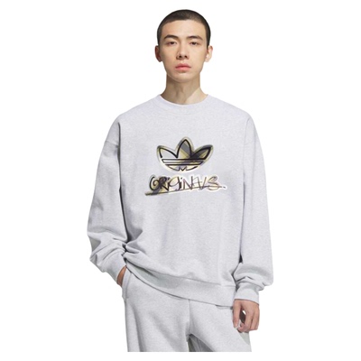 adidas阿迪达斯三叶草男子运动休闲针织圆领套头衫卫衣KC0117