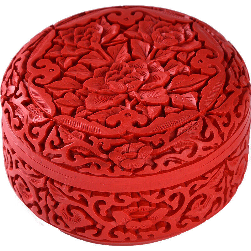 Yangzhou lacquerware blemish red carved lacquer cinnabar jewelry ...