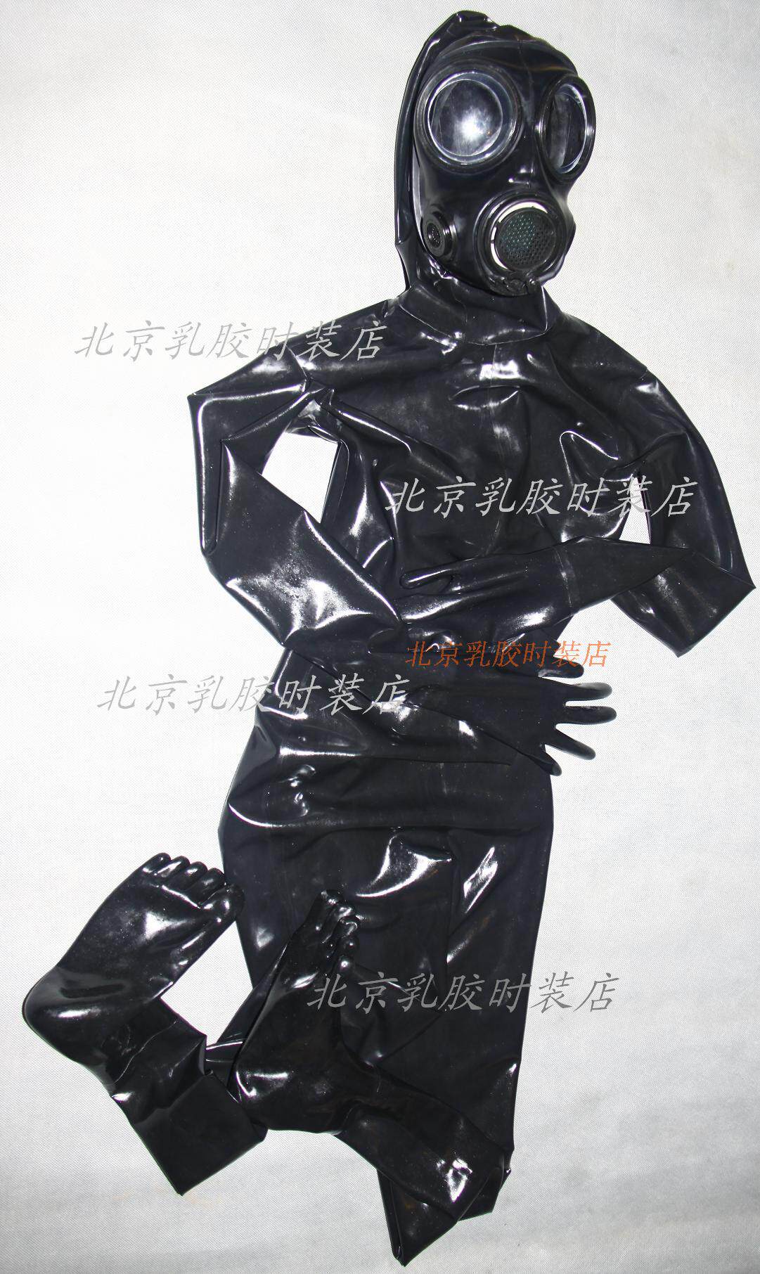 乳胶衣 乳胶全包面具连体紧身衣 送负压呼吸器独家 2031