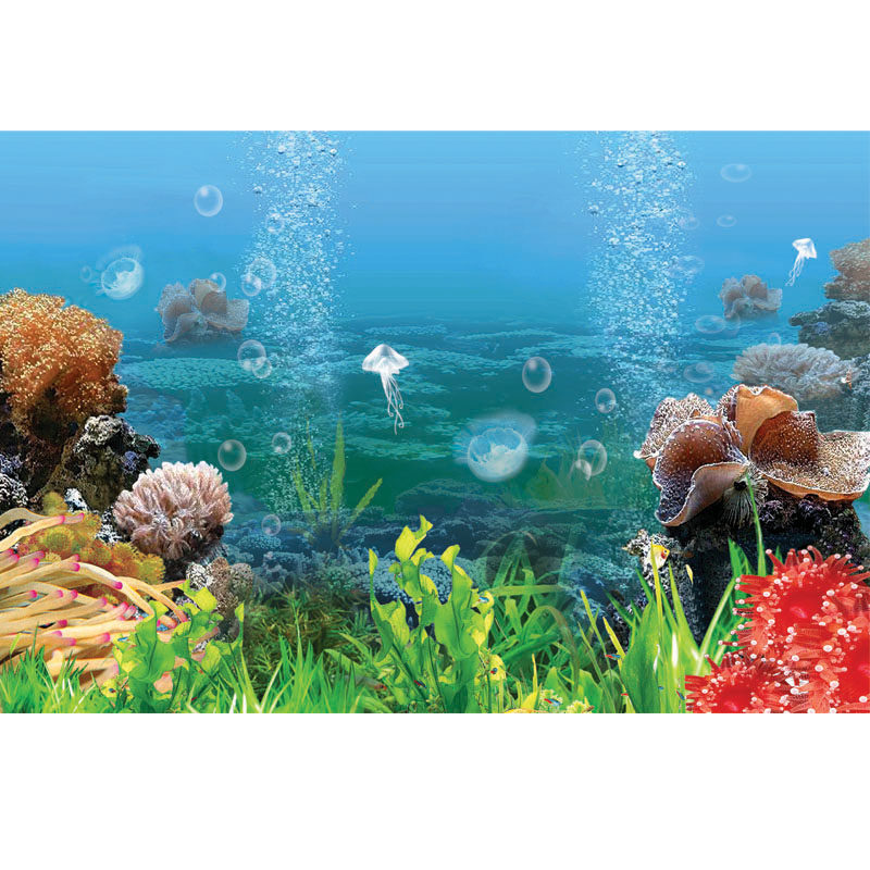 Customized fish tank background paper stickers fish tank background ...
