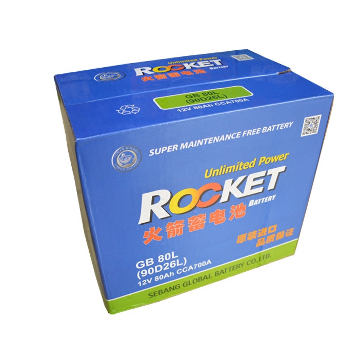 South Korea rocket battery 80 amp GB80L 90D26L